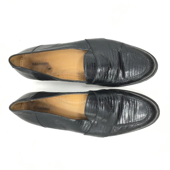 Magnanni | Shoes | Magnanni Loafers Shoes Size 5 Black Full Lizard ...